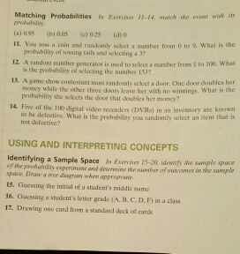 Solved Matching Probabilities in Exereses 11-14, mak he | Chegg.com