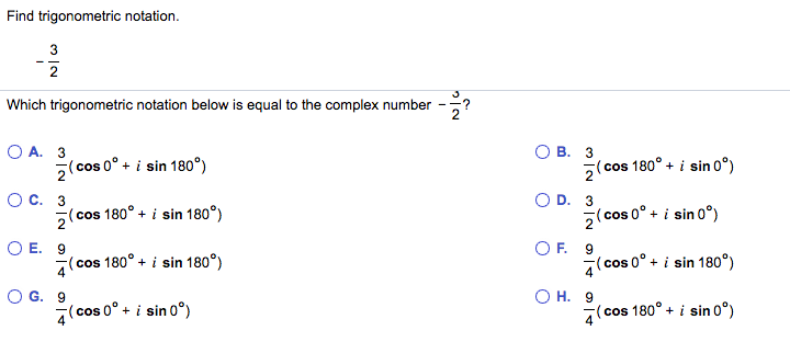 Solved Find trigonometric notation. -3/2 Which | Chegg.com