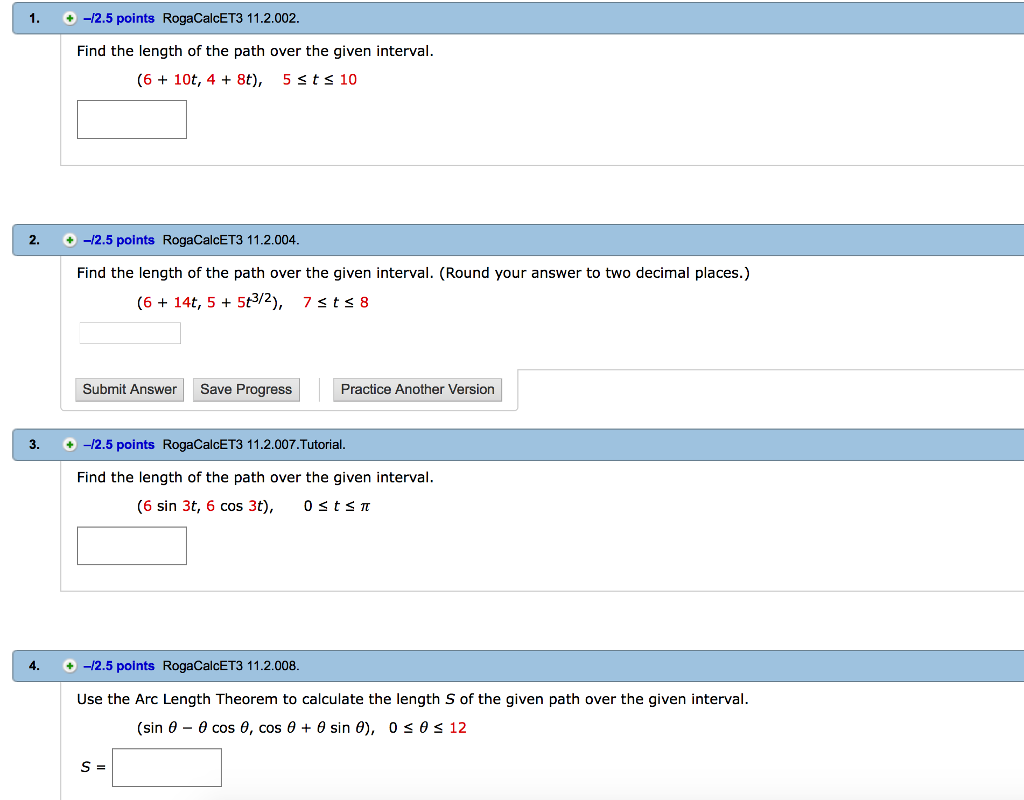Solved Find the length of the path over the given interval. | Chegg.com