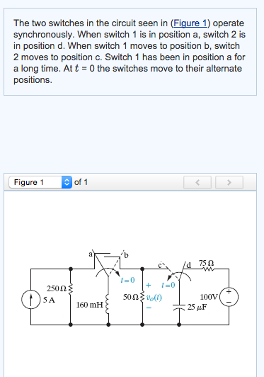 Solved The two switches in the circuit seen in (Figure 1) | Chegg.com