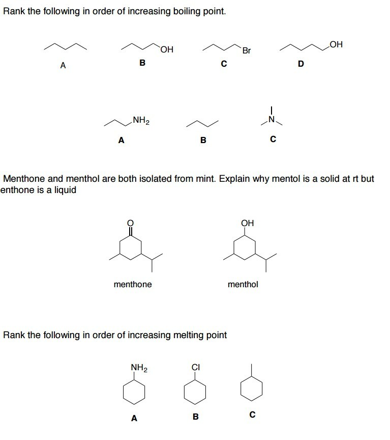 Solved Rank the following in order of increasing boiling | Chegg.com