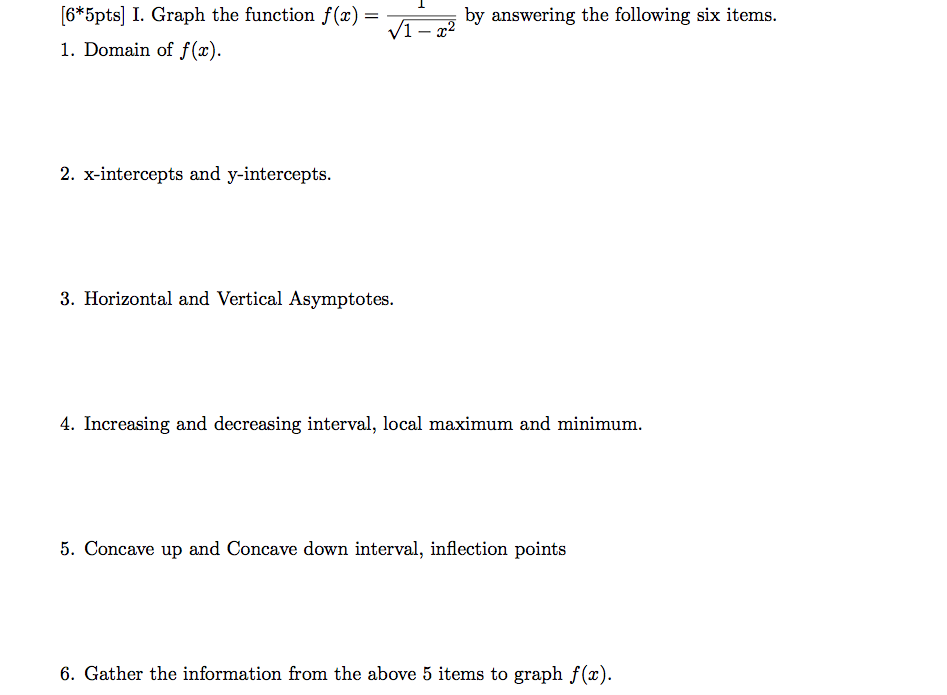Solved Graph the function f(x) = 1/squareroot 1 - x^2 by | Chegg.com