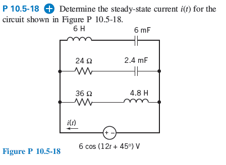 Solved Determine the steady-state current i(t) for the | Chegg.com