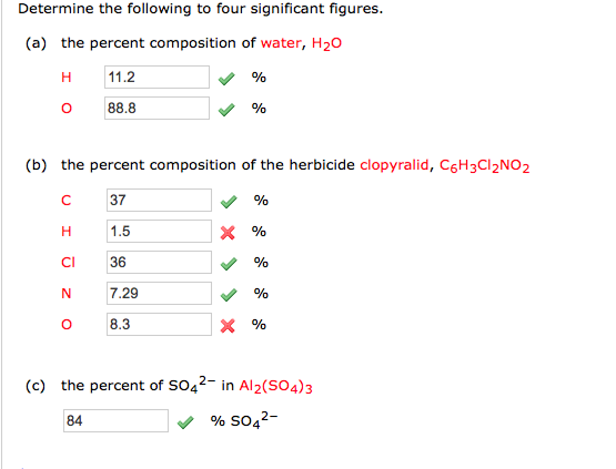 Percent Composition Of Water