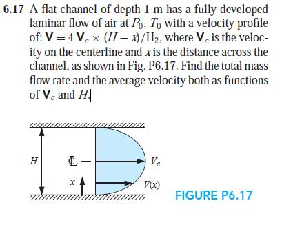 Solved A flat channel of depth 1 m has a fully developed | Chegg.com