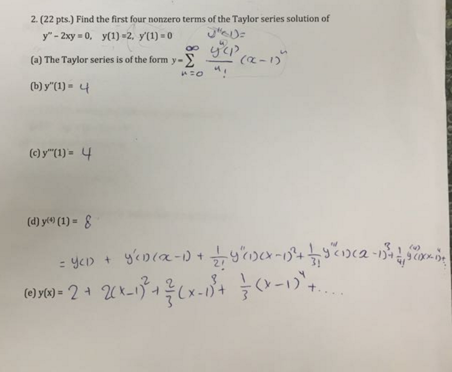 Solved Find the first four nonzero terms of the Taylor | Chegg.com