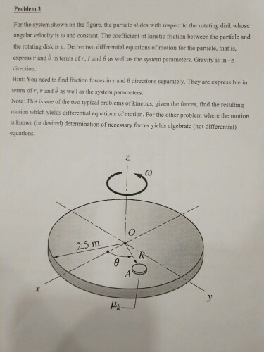 Problem 3 For the system shown on the figure, the | Chegg.com