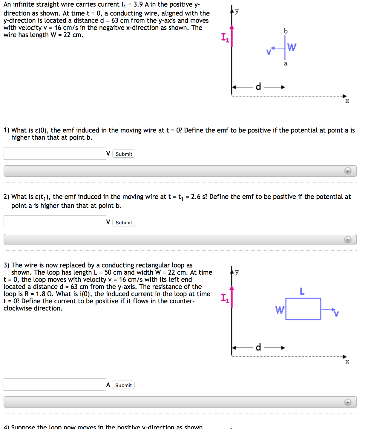 Solved An infinite straight wire carries current I1 = 3.9 A | Chegg.com