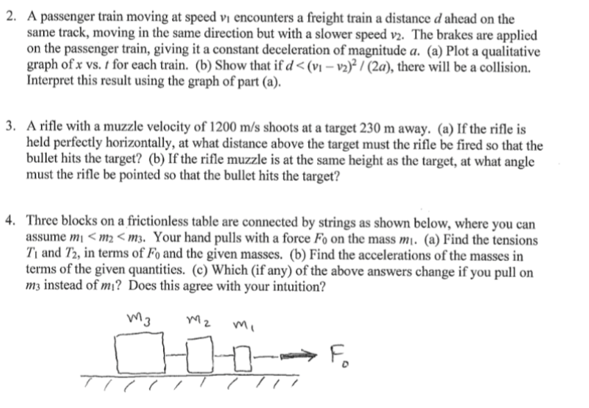 Solved A passenger train moving at speed vi encounters a | Chegg.com