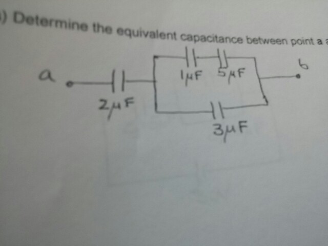 Solved determine the equivalent capacitance between point a | Chegg.com