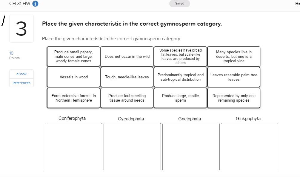Solved CH 31 HW Points eBook References Place the given | Chegg.com