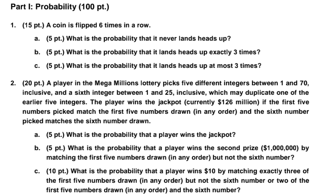 Solved Part I: Probability (100 pt.) 1. (15 pt.) A coin is | Chegg.com