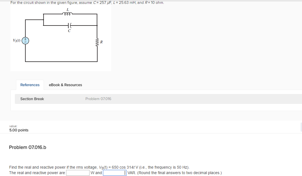 Solved For the circuit shown in the given figure, assume C = | Chegg.com