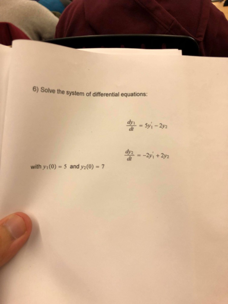 Solved 6) Solve the system of differential equations: dr dt | Chegg.com
