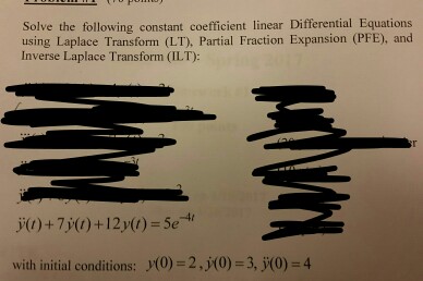 Solved Solve the following constant coefficient linear | Chegg.com