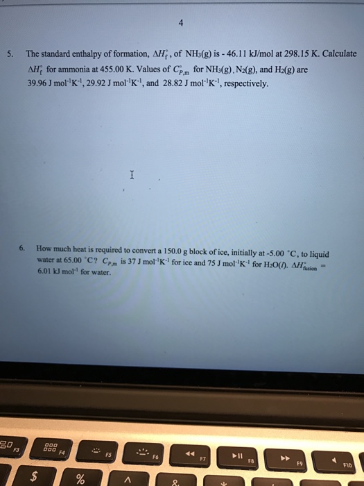 Solved The standard enthalpy of formation, delta H_f degree, | Chegg.com