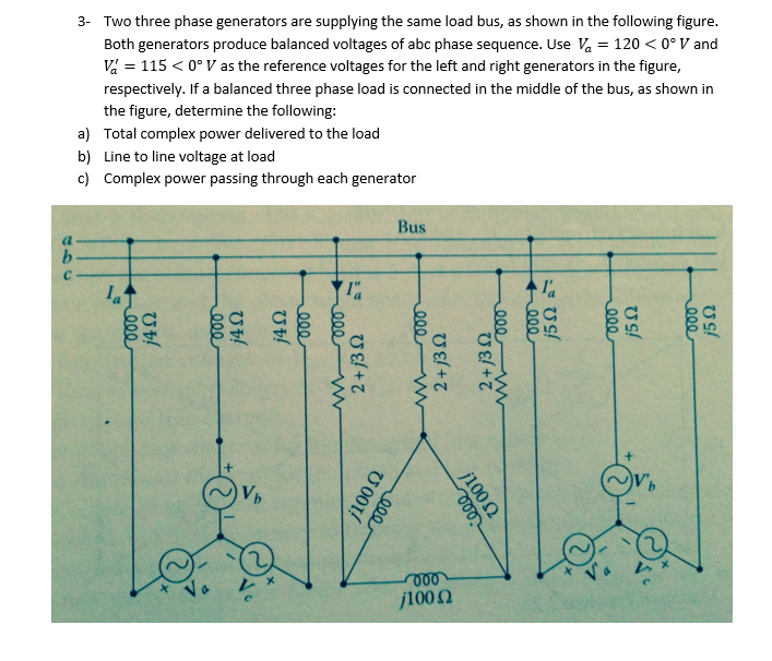 Solved Two three phase generators are supplying the same | Chegg.com