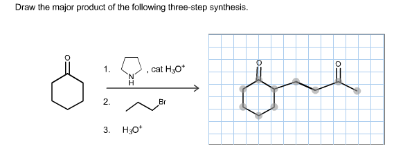 Solved Draw the major product of the following three-step | Chegg.com