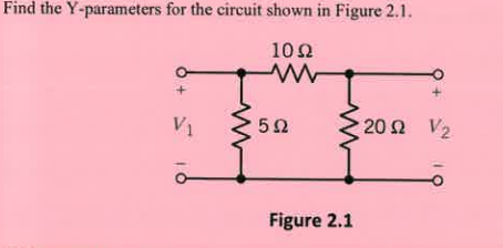 Solved Find the Y - parameters for the circuit shown in | Chegg.com