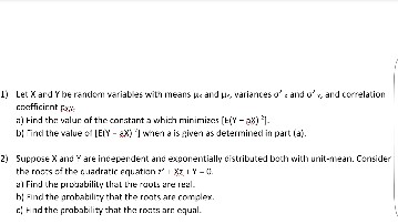 Let x and y be random variables with means mu and mu | Chegg.com
