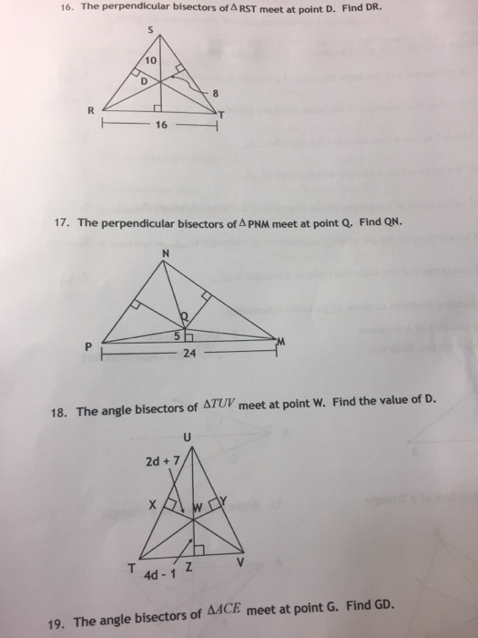Solved Matching A. concurrent lines B. equidistant from the | Chegg.com