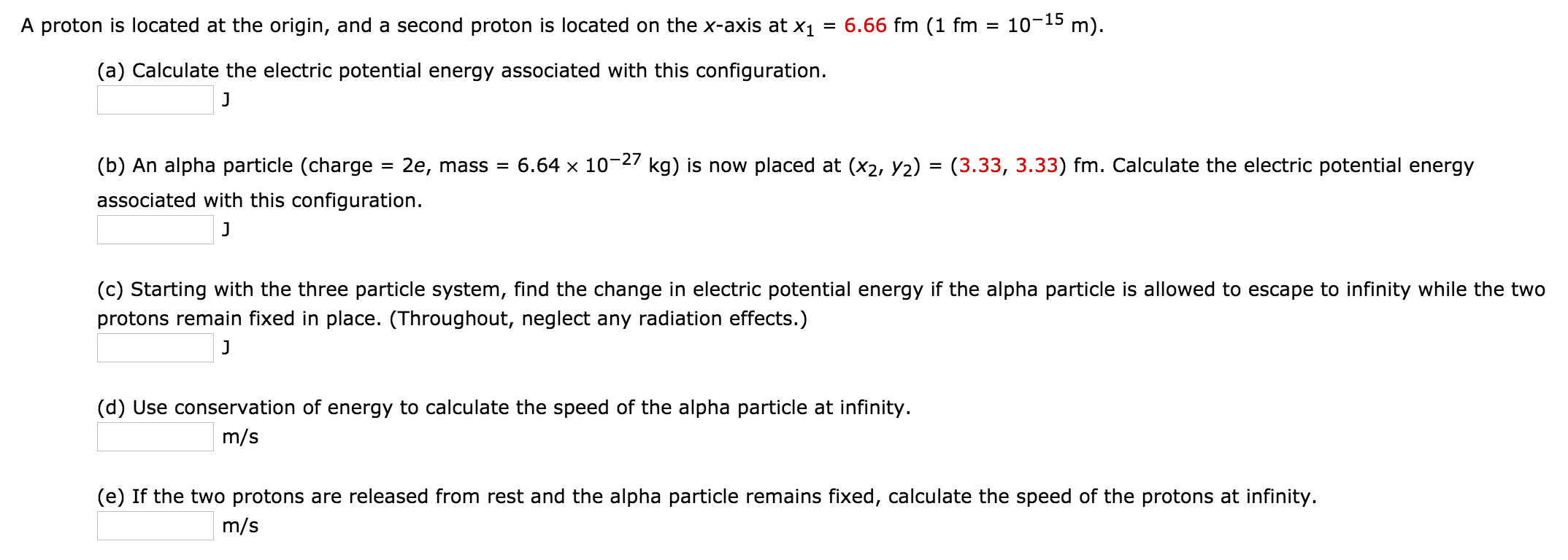 Solved A proton is located at the origin, and a second | Chegg.com