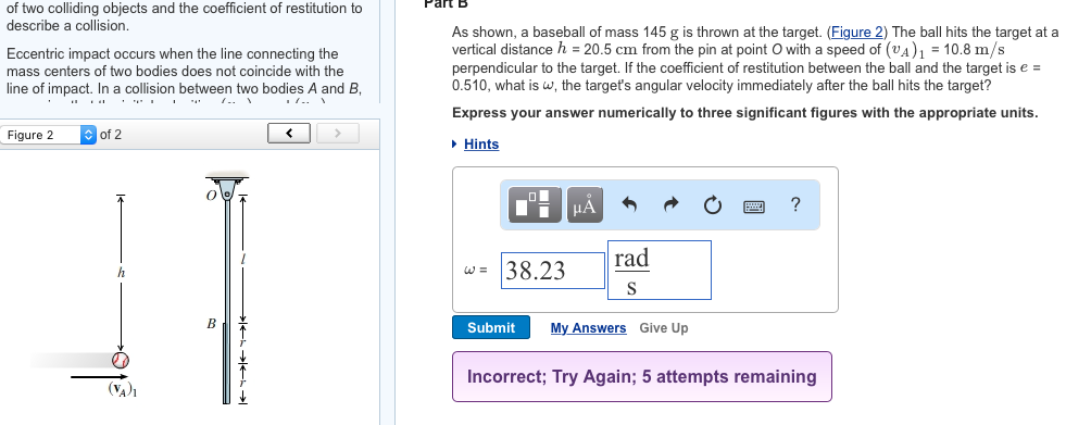 Solved Of Two Colliding Objects And The Coefficient Of
