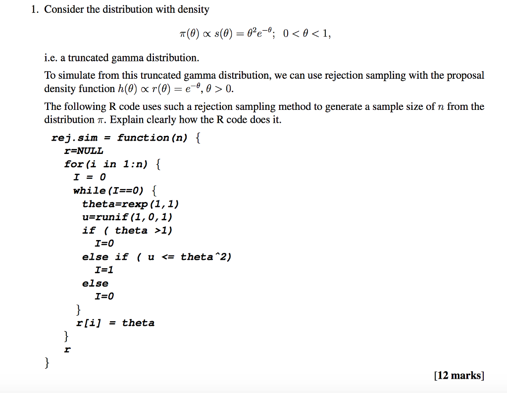 Solved Consider the distribution with density pi (theta) | Chegg.com