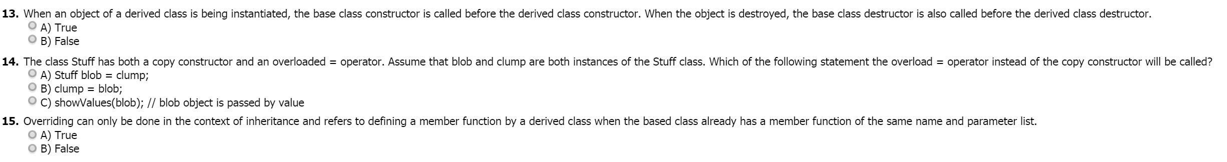 Solved C++ classes and objects questions | Chegg.com