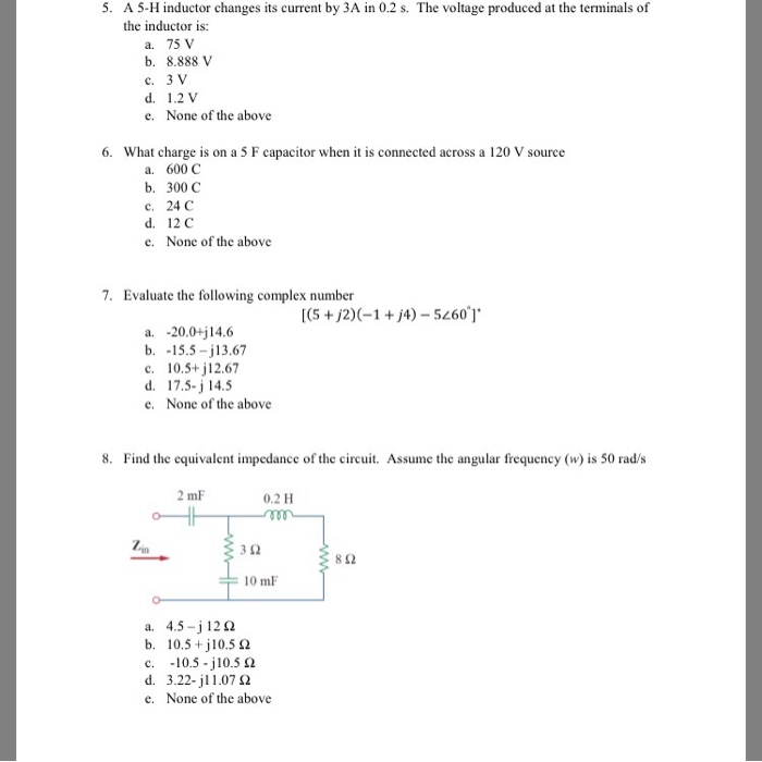 Solved A 5-H inductor changes its current by 3A in 0.2 s. | Chegg.com