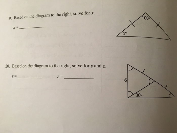 Solved 19. Based on the diagram to the right, solve for x. | Chegg.com