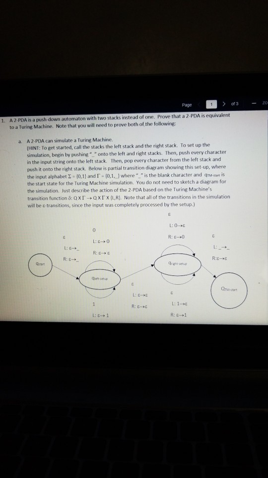Solved Page or3 zo 1. A2-PDA is a push-down automaton with | Chegg.com