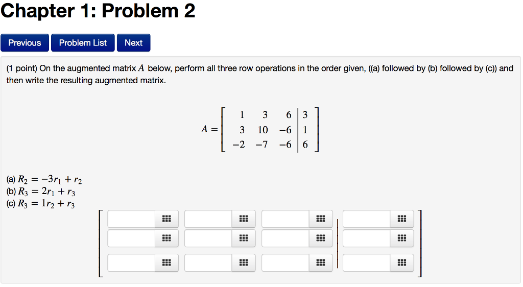 Solved Linear Algebra: On the augmented matrix AA below, | Chegg.com