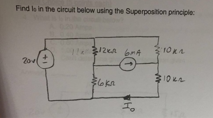 Solved Find I_0 in the circuit below using the Superposition | Chegg.com
