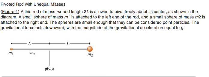 Solved Pivoted Rod with Unequal Masses (Figure 1) A thin rod | Chegg.com