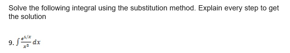 Solved Solve the following integral using the substitution | Chegg.com