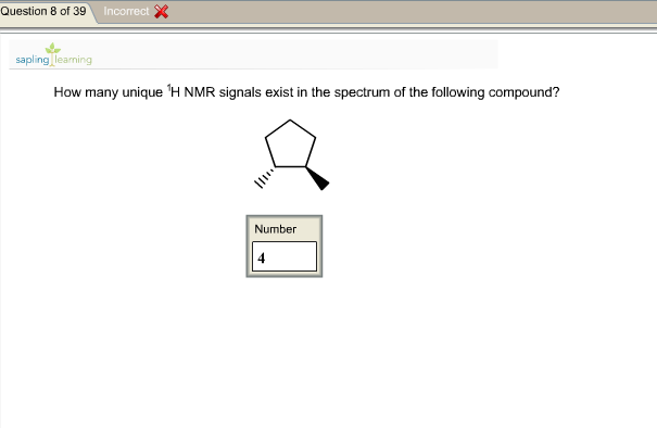 Solved How many unique 1H NMR signals exist in the spectrum | Chegg.com