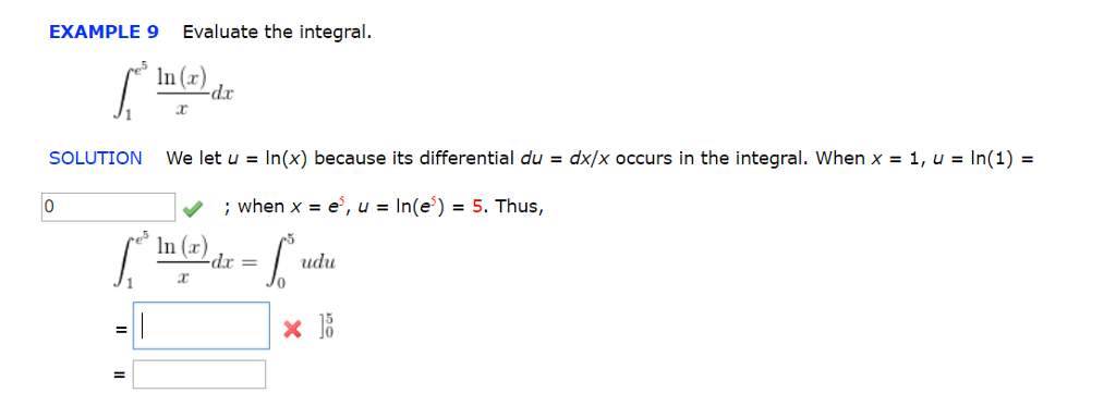 Solved EXAMPLE 9 Evaluate the integral. In (r) dx SOLUTION | Chegg.com