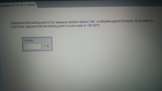 Solved Determine the boiling point of an aqueous solution | Chegg.com