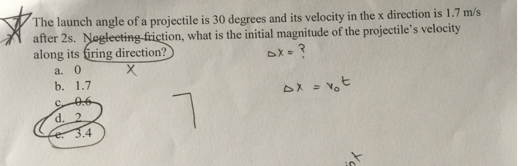 Solved The launch angle of a projectile is 30 degrees and | Chegg.com