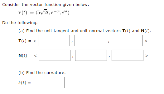 Solved Consider the vector function given below. R(t) = (5 | Chegg.com