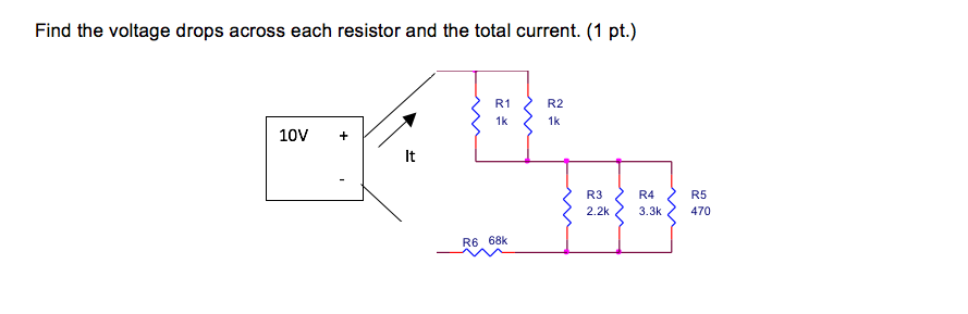 Solved Find the voltage drops across each resistor and the | Chegg.com