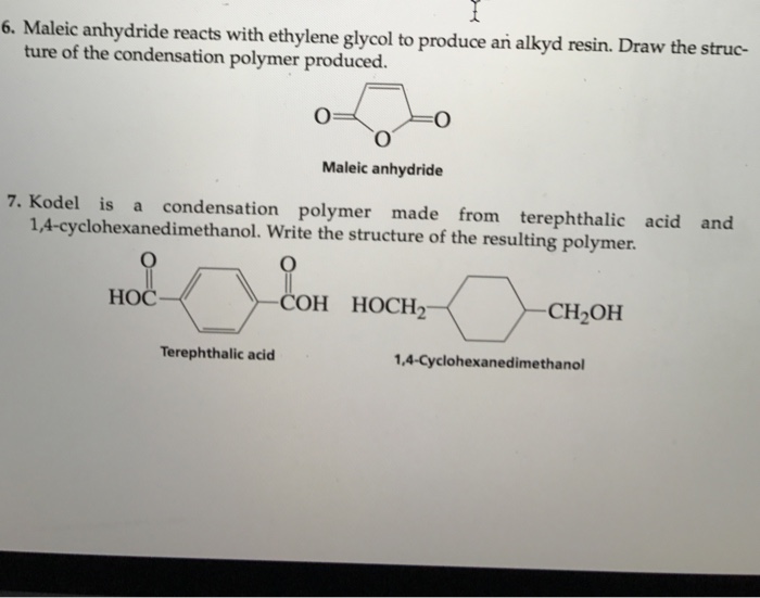Solved Maleic anhydride reacts with ethylene glycol to | Chegg.com