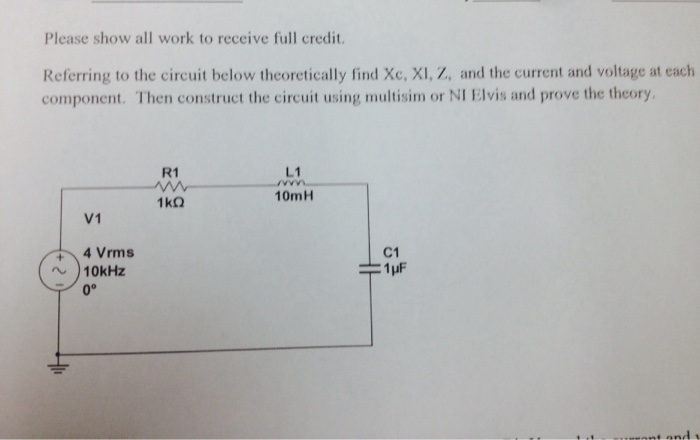 Solved Referring to the circuit below theoretically find Xc, | Chegg.com