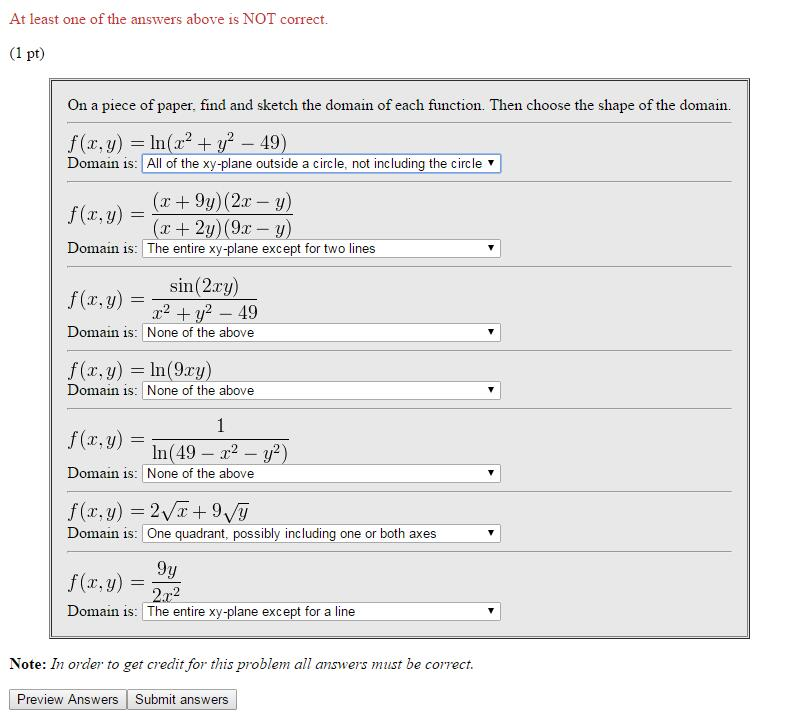 Solved At least one of the answers above is NOT correct (1 | Chegg.com