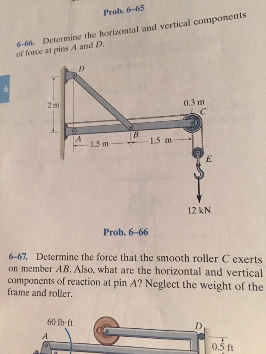 Solved Determine the horizontal and vertical components of | Chegg.com