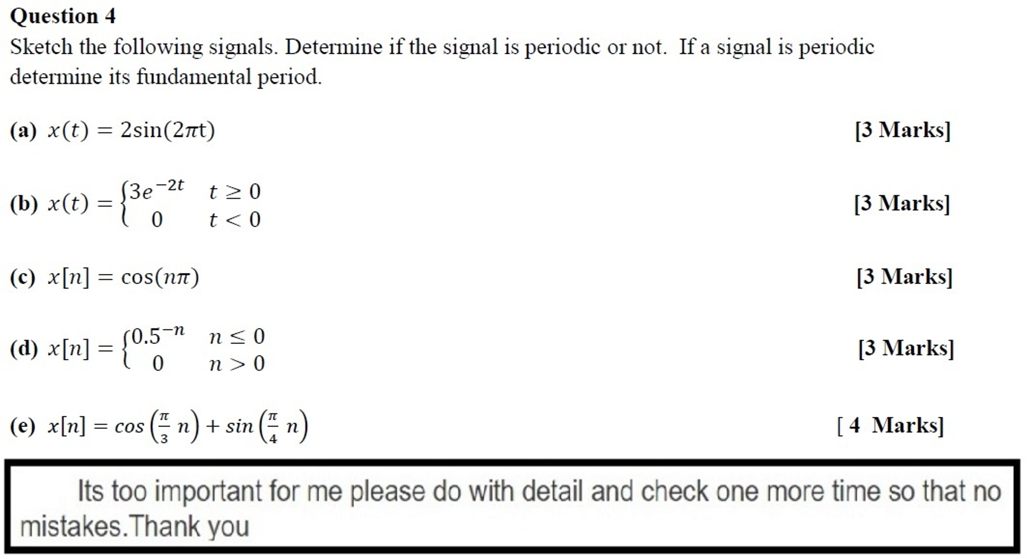 Solved Sketch The Following Signals Determine If The Signal