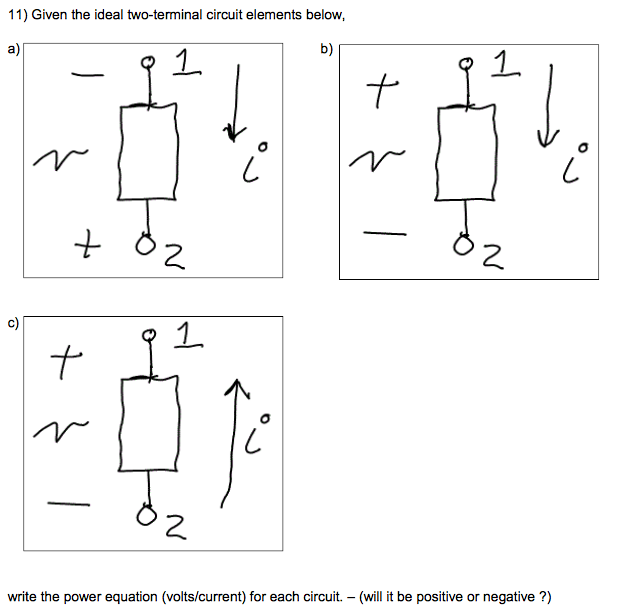 Solved Given the ideal two-terminal circuit elements below, | Chegg.com