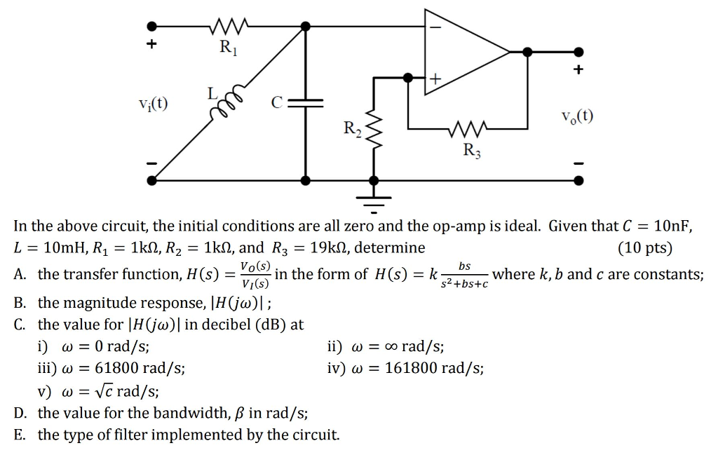 Solved In the above circuit, the initial conditions are | Chegg.com