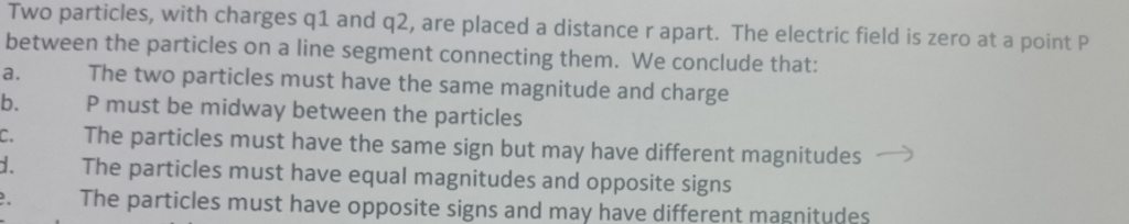 Solved: Two Particles, With Charges Q1 And Q2, Are Placed ... | Chegg.com